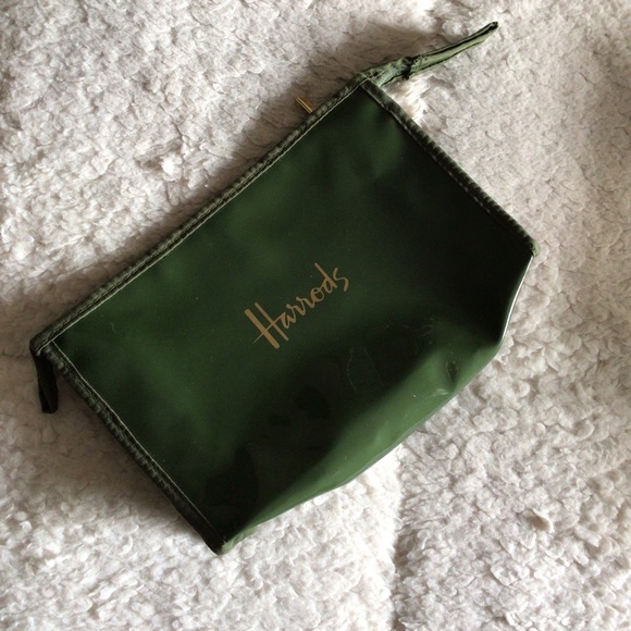 Harrods | Bags | Harrods Olive Green Vinyl Accessory Top Zip Pouch ...